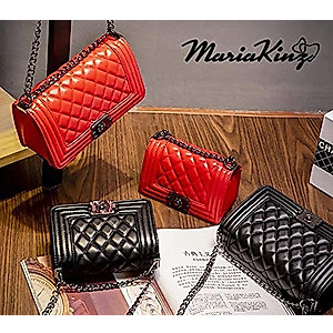 MariaKinz Leather Shoulder/Crossbody Bags and Purse with Convertible Strap (Red Mosaic)