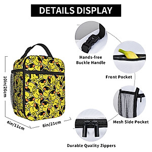 Gbuzozie Funny Rubber Ducks Lunch Bag Insulated Portable Reusable Lunch Box With Zipper For Picnic Work Office Travel School