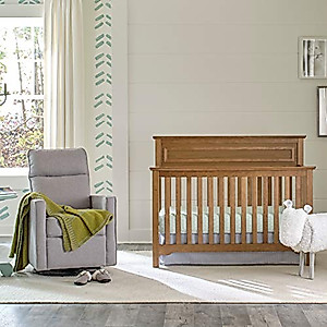 DaVinci Gabby Pillowback Swivel Glider in Polyester, Misty Grey, Greenguard Gold & CertiPUR-US Certified