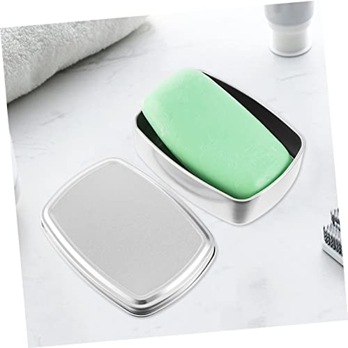 CORHAD 6pcs Square Shaped Aluminum Soap Box Food Grade Metal Storage Can Rectangular Candy Tins for Home Travel