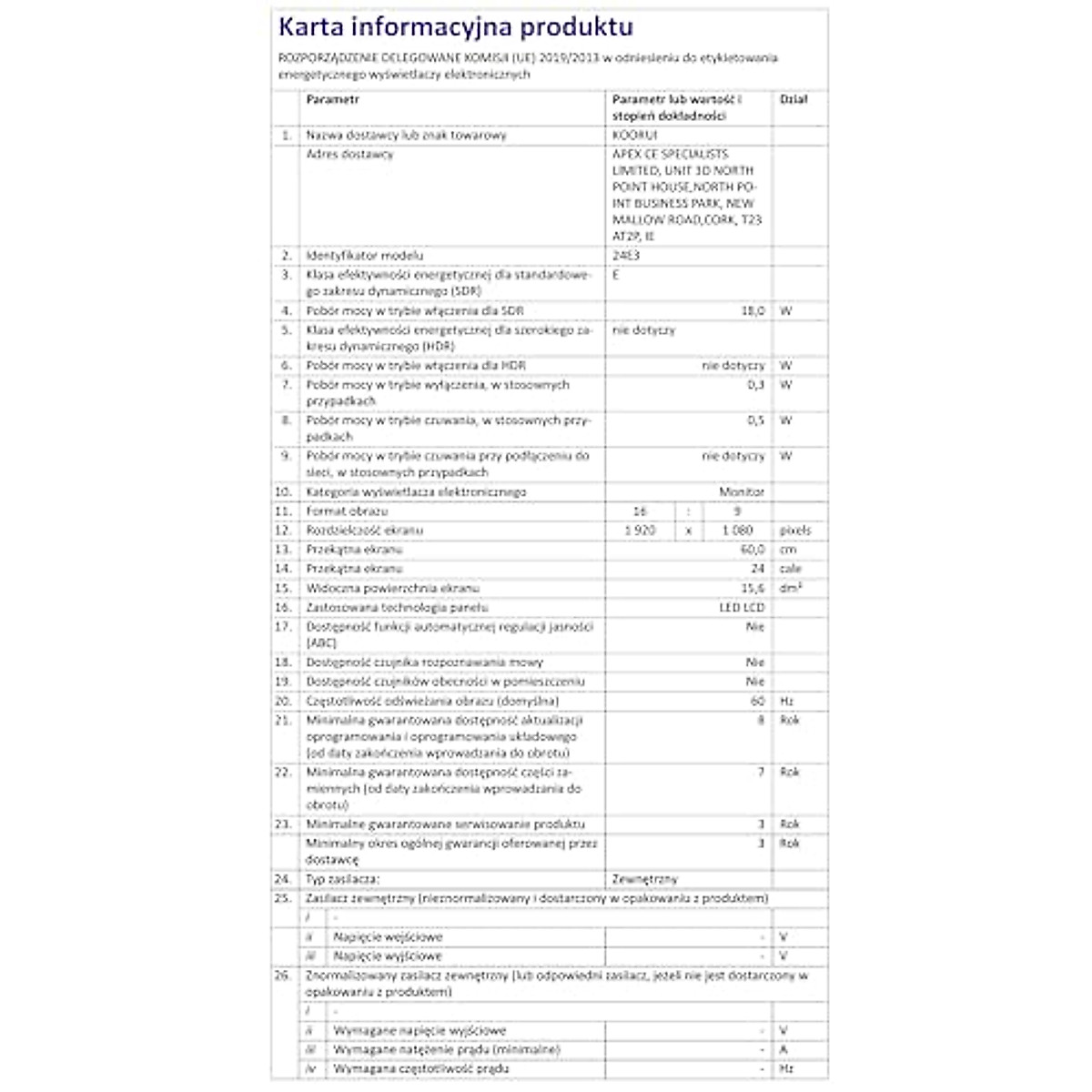KOORUI 24 Inch Gaming Monitor, 165Hz IPS 1080p 1ms Adaptive Sync, Frameless, HDMI, DisplayPort, Tilt Adjustable, Eye Care, VESA Wall Mount， Black
