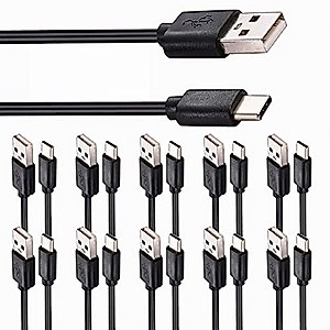 tekSonic USB Type C Cable Fast Charging [10-Pack 3.3ft], USB-A to USB-C Multi Pack Bulk Charge Cord Compatible with Samsung Galaxy S10 S9 S8 S20 S21 Plus A52 A21 A32 A11,Note 10 9 8, PS5 Controller