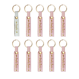 LotsBuyLots Bridesmaid Keychains for Bride Tribe Gifts,10 Pack Bachelorette Party Key Rings for Bridal Party Supplies