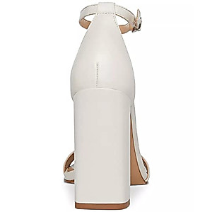 Steve Madden Women's TIAA Heeled Sandal, Bone Leather, 8