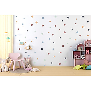 Boho Polka Dot Wall Stickers, Bohemian Style Polka Dots Wall Decals, Boho Pattern Nursery Wall Decor, Kids Room