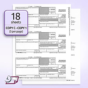 "New" 1099-NEC Forms for 2022, 4-Part Tax Forms, Vendor Kit of 25 Laser Forms and 25 Self-Seal Envelopes, Forms Designed for QuickBooks and Other Accounting Software