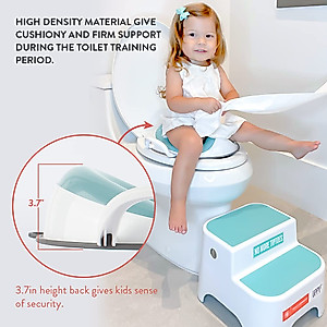 Prince Lionheart Tinkle Trainer Toilet Seat - Potty Training Toilet Seat - Toilet Seat with Sturdy Security Handles, Splash Guard, Non Slip Base - Fits Most Toilets, Comfortable Design - Glacier