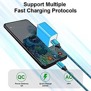 Samsung Phone Android Charger Fast Charging for Samsung Galaxy A13 5G/A03s/A04s/S23/S22 Ultra/S21 FE/S20/S10/S9/A11/A12/A32/A53/A23 5G,USB Type C Charger Power Block Wall Adapter with USB C Cable 6FT