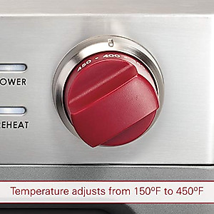 Wolf Gourmet Precision Electric Griddle, Indoor Grill, 200 sq. in, Nonstick Coating, Advanced Temperature Control, Stainless Steel, Red Knob (WGGR100S)