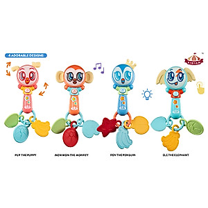 Kidian Baby Rattle - Shake and Jam Rattle - Baby Rattle and Teether Toy, Infant Rattle for 6 Months and Up by Flybar (Monkey)