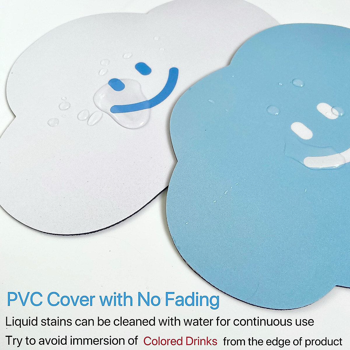RoxicRokc Mouse Pad Cute 2 Pack, Small Waterproof PVC Mousepad, Non-Slip Rubber Base Personalized Computer Mouse Mat for Office Home (Cloud Mouse Pads)