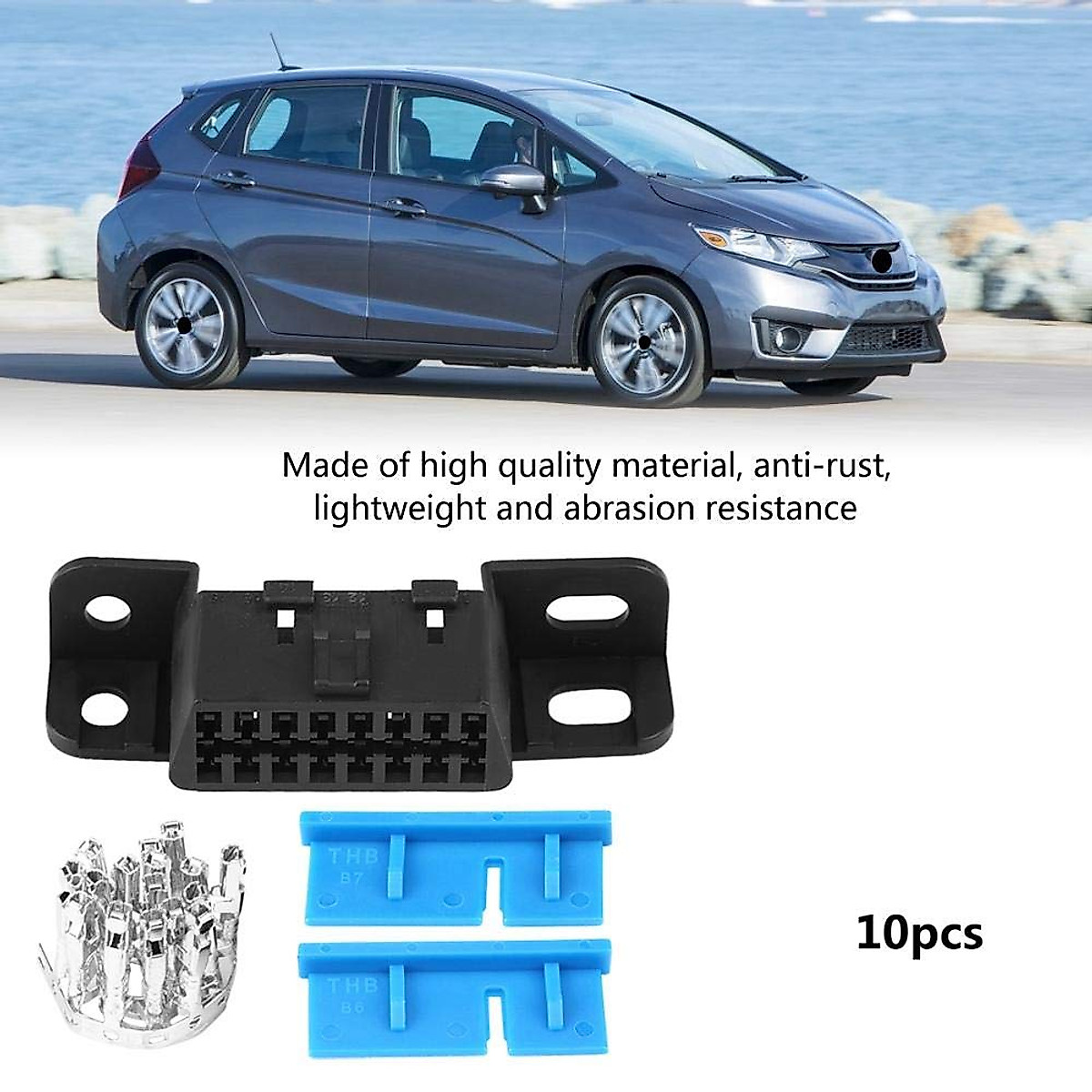 Female Connector Kit, OBD2 II 16Pin Female Connector OBDII Cable Car Auto Adapter Plug Shell Kit for J1962