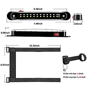 SUNPIE UTV Interior Light Universal UTV Dome Lights w/24 Chips Compatible with Polaris RZR/Ranger/General Honda Talon/Pioneer Kawasaki Mule/Teryx Can Am White and Green, 2PCS