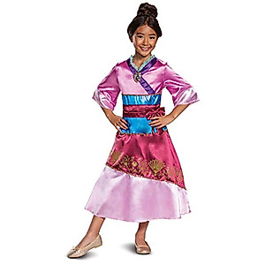 Disguise Disney Princess Mulan Costume Dress for Girls, Children's Character Dress Up Outfit, Classic Kids Size Small (4-6x) Pink (14039L)