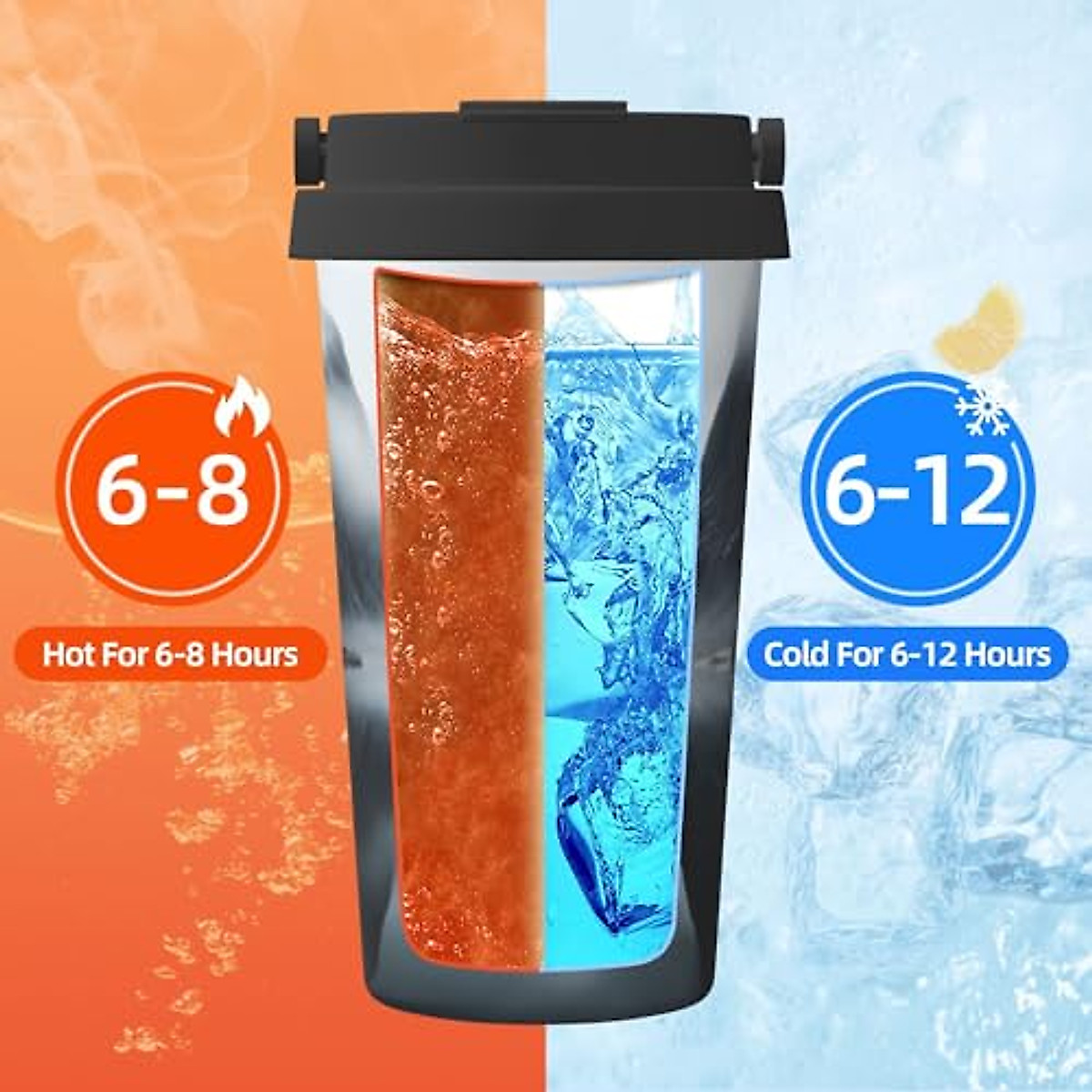 WANGXUEE Mountain Lake Boats Print 500ml Stainless Steel Travel Tumbler Double Wall Vacuum Insulated Coffee Mug