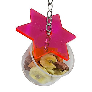 Star Forage Cup - Durable Treat Foraging Cage Accessory Toy - for Sugar Gliders, Squirrels, Chinchillas, Prairie Dogs, Degus, Opossums, Marmosets, Monkeys, Parrots, Birds, Rats, Hamsters, & Gerbils