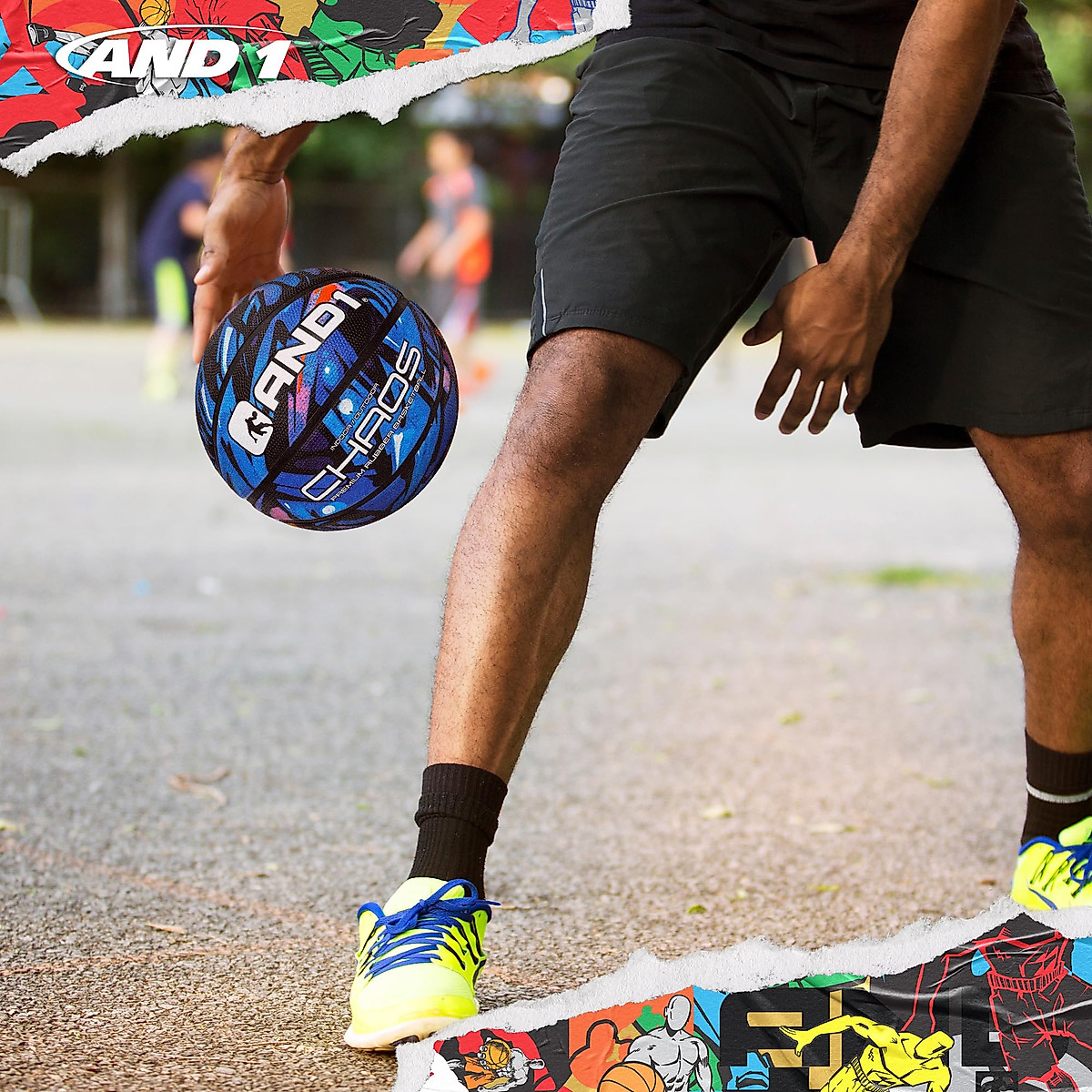 AND1 Chaos Rubber Basketball: (Deflated w/Pump Included), Official Regulation Size