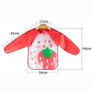 EchoDone 6 Packs Waterproof Children's Art Smock Kids Painting Aprons Long Sleeve Smock for Eating 1-4 Years