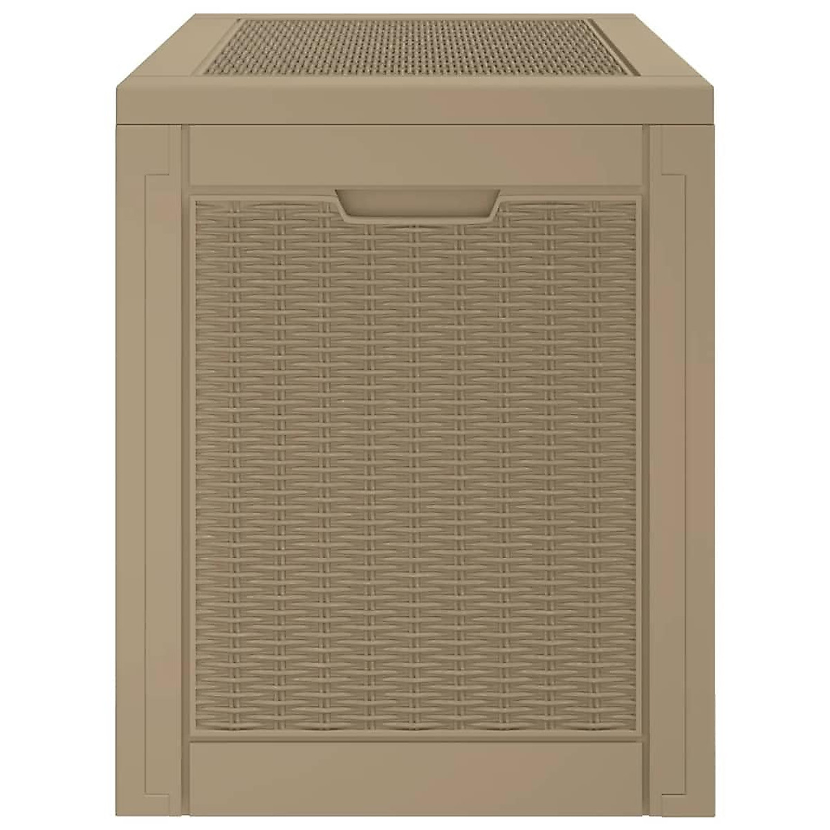 TIFITGO Asomie Patio Storage Box Light Brown 21.9"x16.9"x20.9" Polypropylene Indoor stockage bin home chest house tank Outdoor Furniture Outdoor Storage Boxes US Stock Fast Shipment White