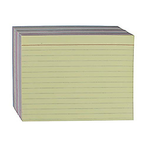 Amazon Basics Ruled Color Index Cards, 4" x 6", 300 Cards