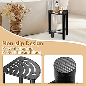 YUOROS Metal Shower Benches for Inside Shower Foot Rest for Shaving Legs Waterproof Small Corner Bathroom Shower Stool