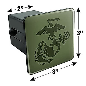 Marines USMC Green Logo Tow Trailer Hitch Cover Plug Insert