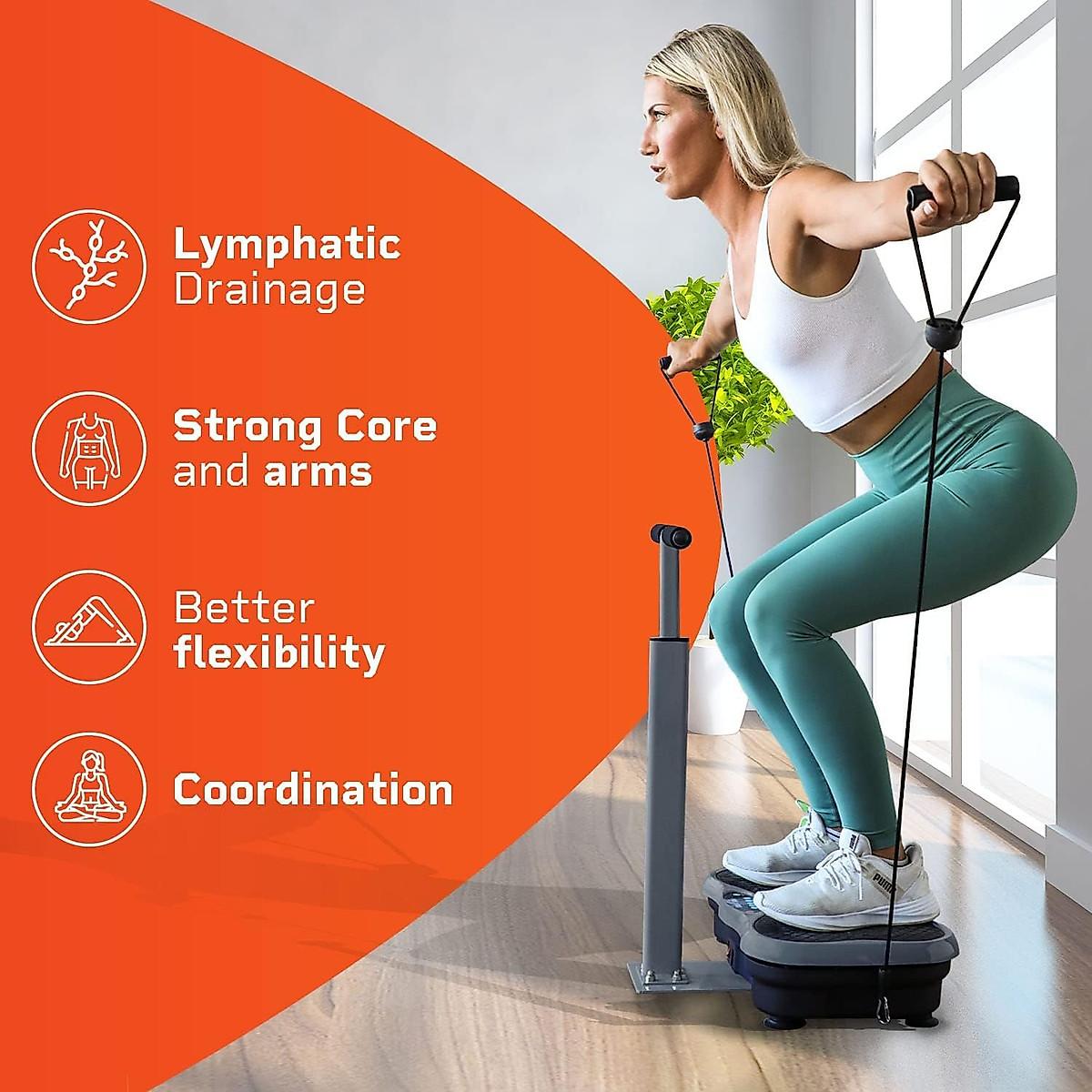 Lifepro Vibration Plate Exercise Machine with Magnetic Acupoints, Whole Full Body Vibration Platform Machine for Beginners & Recovery, Vibration Plate for Lymphatic Drainage, Full Body Workout Machine