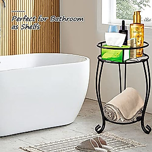 GUKJOB Plant Stand Indoor Outdoor, 2 Tier 19inch Tall Metal Plant Stand Rack, Multiple Iron Flower Pot Stand Holder Potted Plant Shelf for Patio Garden Room Balcony Corner Kitchen (Black, 19")