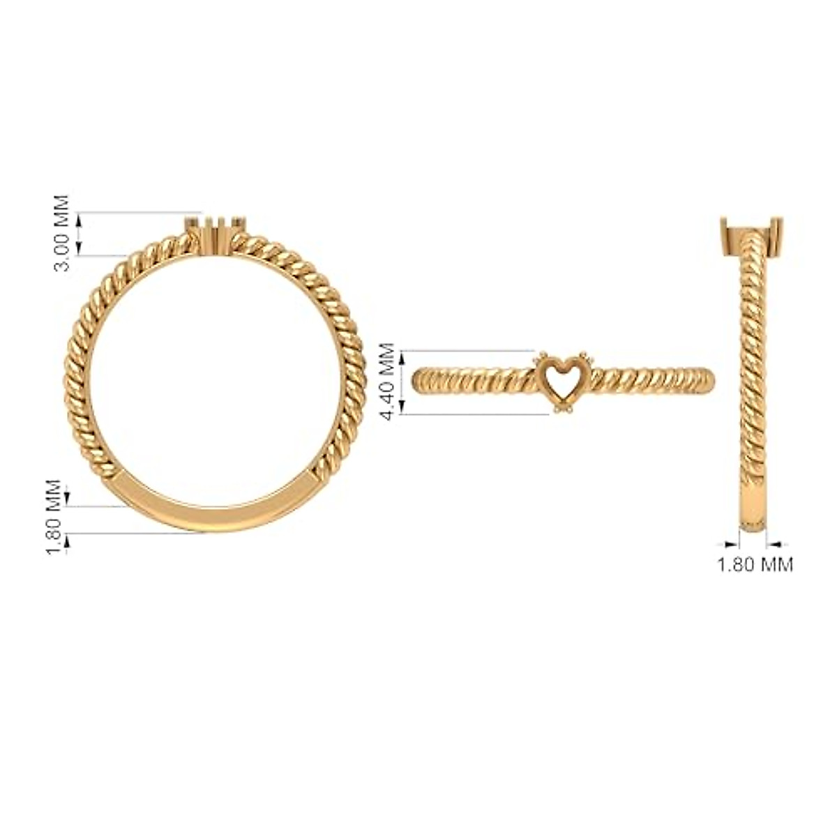 Rosec Jewels Natural Ruby Heart Promise Ring for Women | Solitaire Heart Ring | July Birthstone Ring | AAA Quality, 14K Yellow Gold, Size:US 5.00