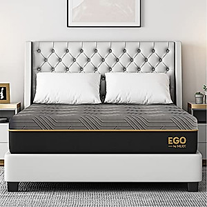 EGOHOME 12 Inch Twin Memory Foam Mattress, Therapeutic Mattress for Back Pain Relief, Cooper Gel Cooling Double Mattress in a Box, CertiPUR-US Certified, Made in USA, 38”x75”x12”, Black