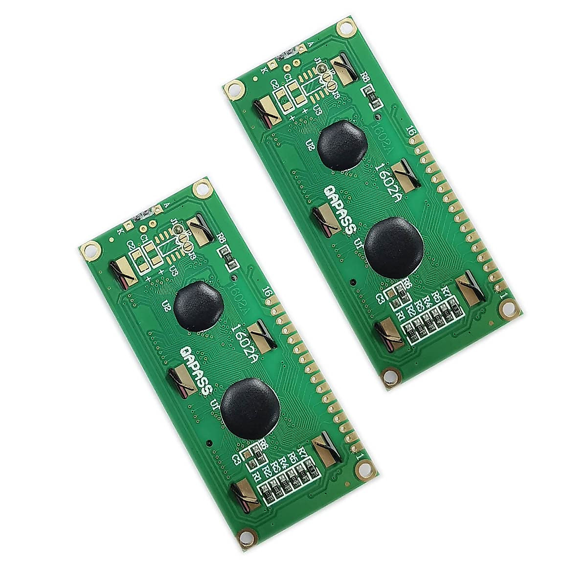 Kiro&Seeu 2pcs HD44780 LCD1602 Screen with Backlight LCD Display Module Board 2 x 16 Characters 1602 5v Compatible with Ar-duino Duemilanove Robot 1602A UNO R3 MEGA2560 Nano Due Raspberry Pi
