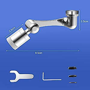 1440° Swivel Multifunctional Robotic Arm Faucet Extender, Large-Angle Rotating Splash Filter Faucet Aerator for Kitchen and Bathroom Sink, Kitchen Extension Faucet, 2 Water Outlet Modes