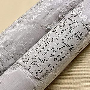 HOYOYO 17.8 x 118 Inches Self-Adhesive Liner Paper, Removable Shelf Liner Wall Stickers Dresser Drawer Peel Stick Kitchen Home Decor,Grey Brick English Litter