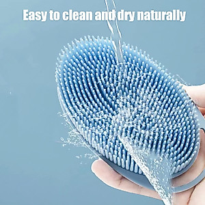 Silicone Body Brush, Exfoliating Body Scrubber, Silicone Body Scrubber Loofah, Silicone Bath Brush, Soft Exfoliating Body Bath Shower Scrubber Brush for Kids and Adults All Kinds of Skin -3 Pack