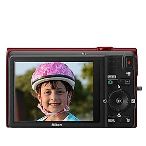 Nikon COOLPIX S6200 16 MP Digital Camera with 10x Optical Zoom NIKKOR ED Glass Lens and HD 720p Video (Red)