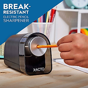 X-ACTO Electric Pencil Sharpener | XLR Heavy Duty Electric Pencil Sharpener, Quiet Motor, Pencil Saver Technology, Auto-Reset and Safe Start