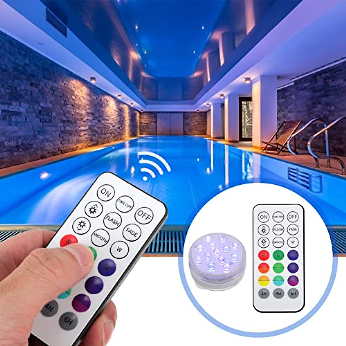 HANABASS 1 Set Suction Vase with Cup Remote Base Lamp White Fish Garden Pool Driving Underwater Ornament Tank Remoter Submersible Aquarium Light Pond Bathtub Lights Fountain for