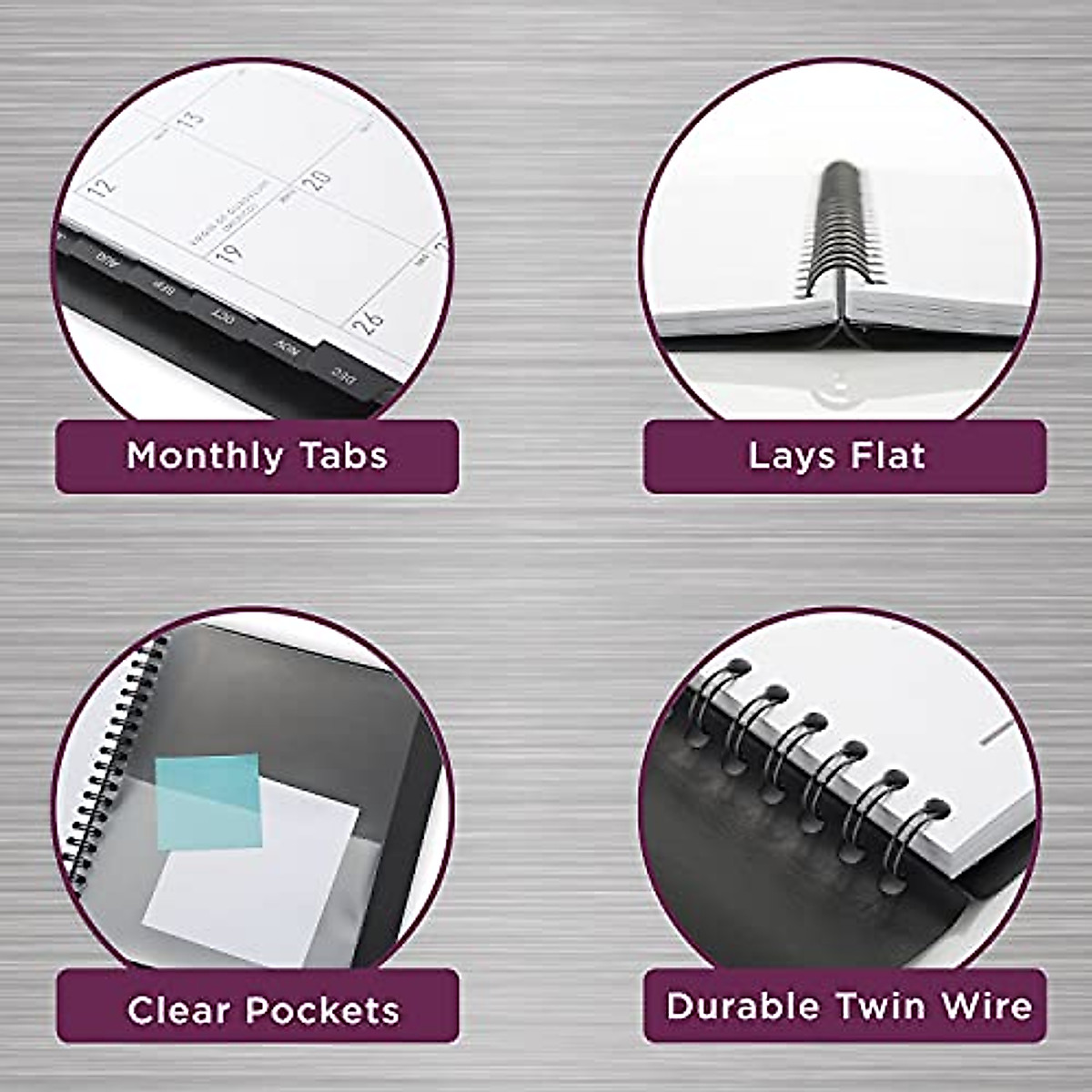 2022 Weekly & Monthly Planner by AT-A-GLANCE, 7" x 8-3/4", Medium, Contemporary, Black (70545X05)