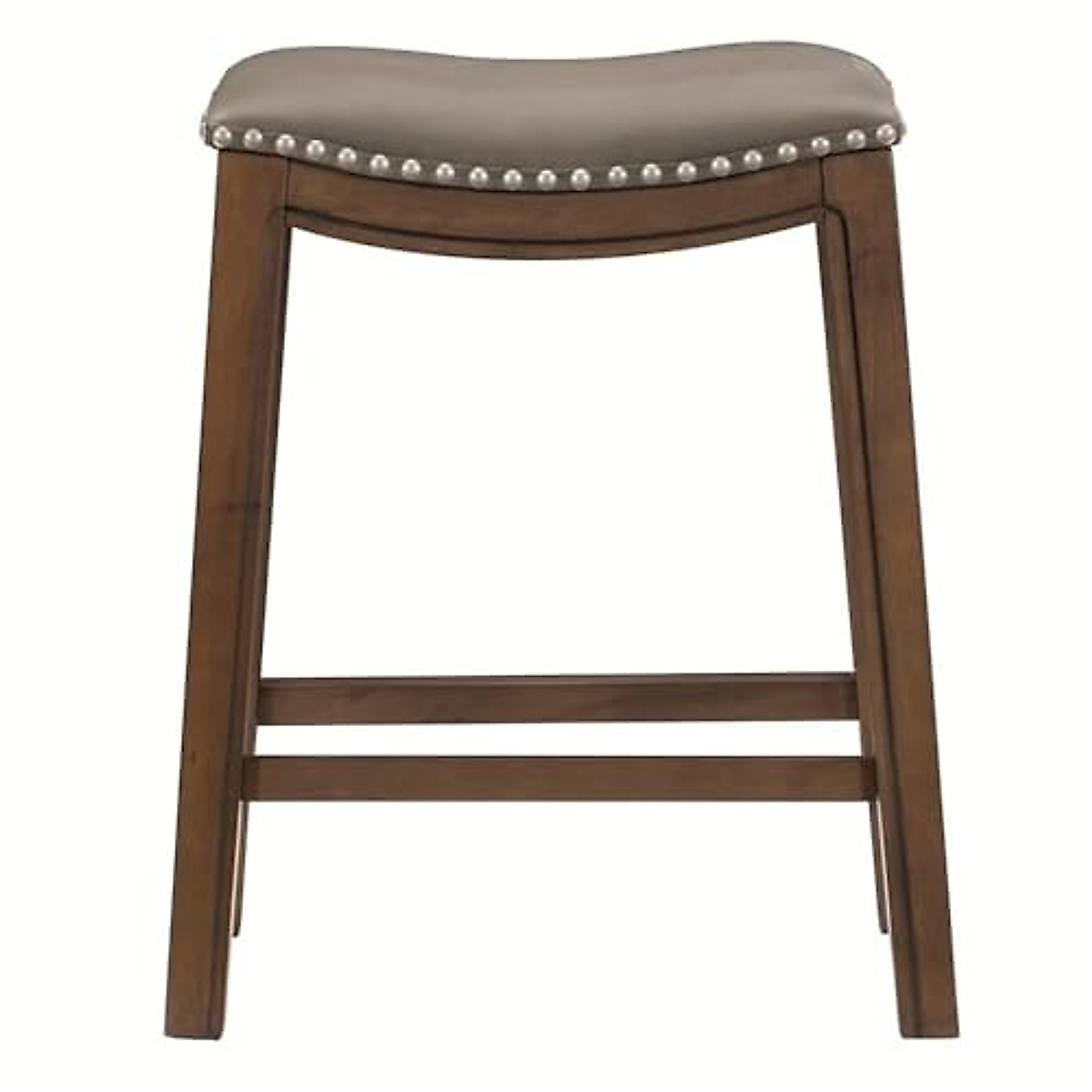 Homelegance Ordway Saddle Seat Counter Height Stool, 25"SH, Gray