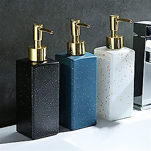 Soap Dispenser Lotion Bottle Press Shampoo Bath Gel Separate Bottle Ceramic Soap Dispenser for Hotel Household Kitchen Liquid Dispencer Container Bathroom Soap Dispenser(Color:C)