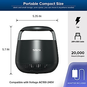 SANSI Fruit Fly Traps for Indoors, Flying Insect Trap Fly Trap Indoor for Home with Suction, Bug Zapper Indoor Mosquito Zapper with 5 Pcs Sticky Glue Boards