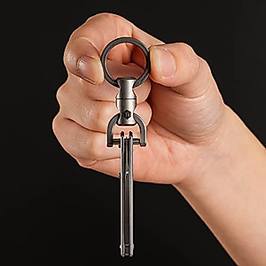 KeyUnity KM13 Swivel Keychain with D Ring Key Shackle, Titanium Rotatable Key Organizer