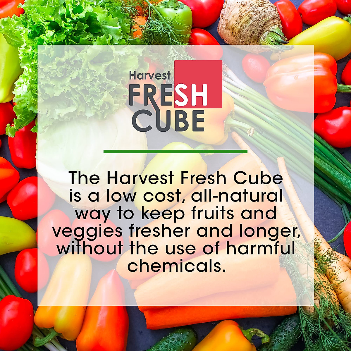 Harvest Fresh Cube Produce Saver | Extend produce shelf life up to 4 to 6 weeks | Simply unwrap and forget! | Pack of 2 | 180 Day Supply