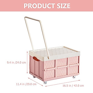 DOITOOL 2pcs Collapsible Milk Crates Stackable Utility Crates Stackable Crates Moving Bins with Lids Utility Cart Outdoor Toys Foldable Crate Shopping Plastic Folding Basket Camping
