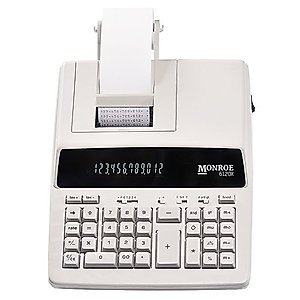 Monroe Systems for Business 6120X Genuine Monroe 12-Digit Print/Display Business Medium-Duty Calculator, Ivory