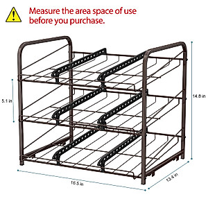 Can Organizer for Pantry Stackable 2 Pack, Can Storage Organizer Rack Stacking Can Dispensers Small Space Holds up to 36 Cans for Pantry, Kitchen, Cabinet- Brown