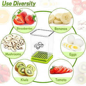 FOLENCER 2 Pack Strawberry Slicer,Upgraded Fruit Cup Slicer with Push Plate,Fruit & Strawberry Cutter for Quickly Making Fruit Vegetable Salad,Integrated Blade Design,Enssential Kitchen Gadget.