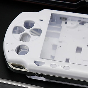 OSTENT Full Housing Shell Faceplate Case Parts Replacement for Sony PSP 2000 Console Color White