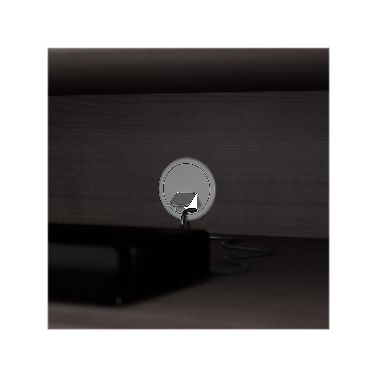 Bush Business Furniture Studio C Floor Standing Electric Indoor Fireplace with Shelf, 32-inch W, Storm Gray (SCS132SGFRK)