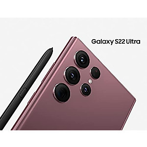 SAMSUNG Galaxy S22 Ultra S9080 5G 512GB ROM 12GB RAM Factory Unlocked (GSM Only | No CDMA - not Compatible with Verizon/Sprint) Global Version Mobile Cell Phone - Burgundy